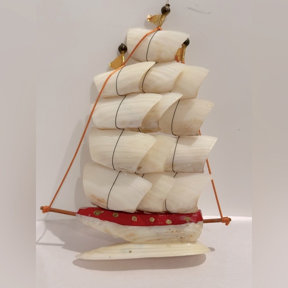 Accents | Vintage Korean Ship Seashells Art Sailing Ship From Shells ...